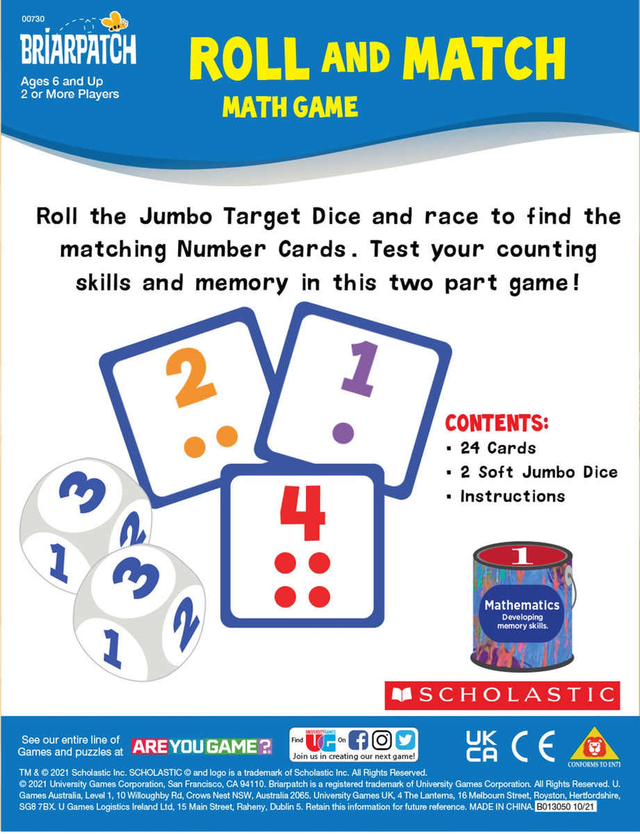 Scholastic: Roll and Match Game – Little Plastic Fellas
